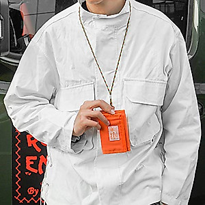 Rough Enough Kids Wallet for Boys Girls Teen with Neck Lanyard Keychain Canvas Bright Orange