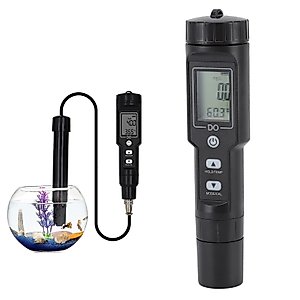 Digital Dissolved Oxygen Measuring esting pH Meters Meter, Detachable Probe Digital Screen Display Dissolved Oxygen Sensor, Dissolved Oxygen Sensor for Aquarium Experiment Research (Without Backlit)