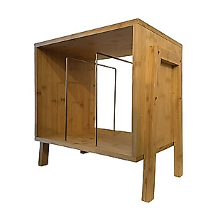 Turnable Stand with Record Storage - Stackable Bamboo Record Player Stand with Storage for 12" Vinyl Albums Turntable Cabinet Nightstand - Living Room Bedroom Sofa Couch Bed Side Night Stand