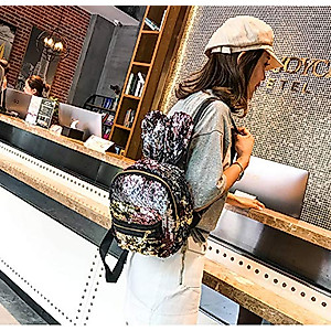 Gulilasa Shoulder Bag For Women With Cute Rabbit Ears Backpack Sequins Shoulder Bag Travel Day pack(Colors)