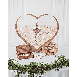 Wedding Guest Book Alternative | Guest Book Frame | Circle Frame Guest Book | Drop Top Frame from 200 hearts | Wooden Drop Box | Rustic Wedding Decor | Customize central part