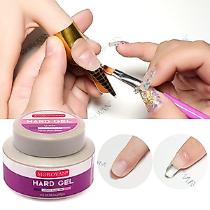 Morovan LED/UV Hard Gels Builder Nail Gel Extension Strengthen UV Art Manicure Set with Forms