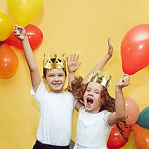 30-Piece Paper Crowns Birthday Crown Hat Paper Kits with Gems Letter Alphabet Stickers DIY Party Crown Hats Birthday Party Favor Supplies Decoration for Kids and Adults