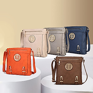 MKF Crossbody Bag for Women – PU Leather Pocketbook Handbag Multi Compartment Messenger Purse – Shoulder Strap