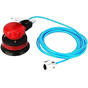 5" Air Random Orbital Palm Sander Powered Wet Orbital Air Palm Sander Pneumatic Portable Handheld 1/4" Inlet Grinding Machine Kit