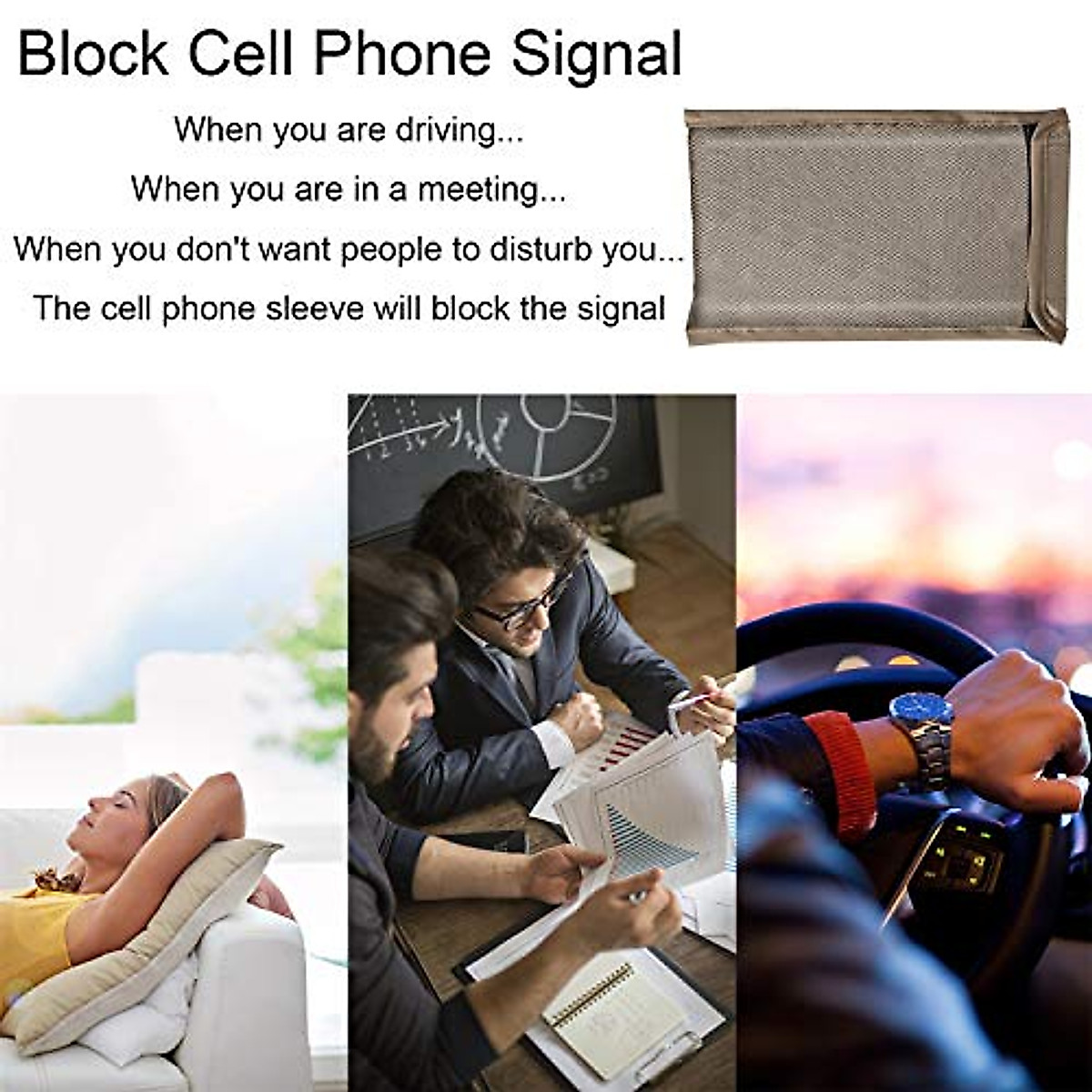 HOMERIT Cell Phone Anti-Radiation Sleeve Faraday Bag Pregnant Phone Rf Signal Shielding Blocker 5G GPS EMF RFID Signal Blocking Bag Car Key Wallet Security Pouch Privacy Protection (A), 20x10cm