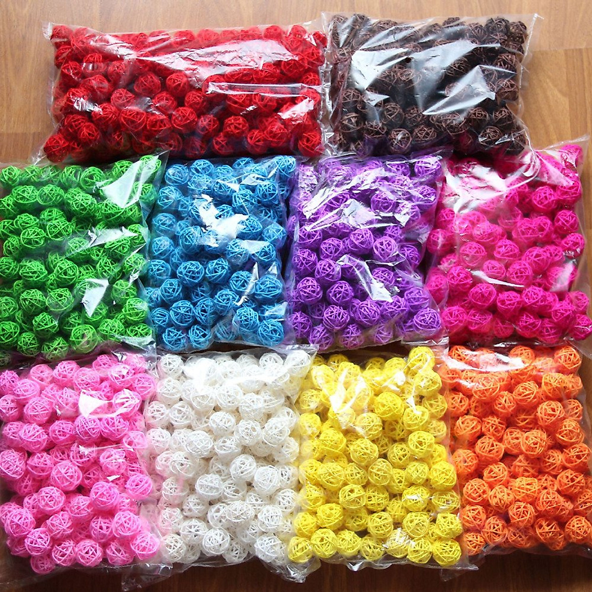 Worldoor 20pcs Wicker Rattan Decorative Balls Table Wedding Party Christmas Season Home Decoration (Brown, Diameter 1.2 Inch)