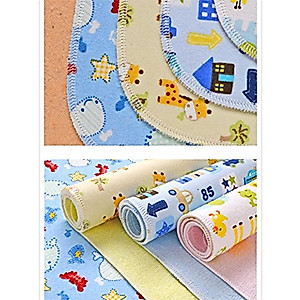 Monvecle 4pcs Pack Baby Infant Waterproof Cotton Changing Pads Washable Resuable Diapers Liners Mats (4pcs Pack-18"x12")