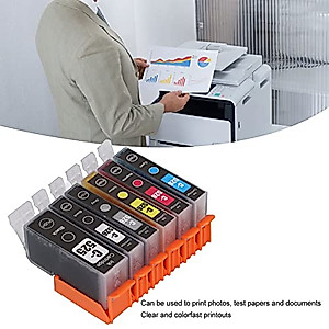 Ink Cartridge,Clear Printing Cartridge Combo Pack for PIXMA IP4850 IP4950 IX6550 (BK BK C M Y 5 Colors)