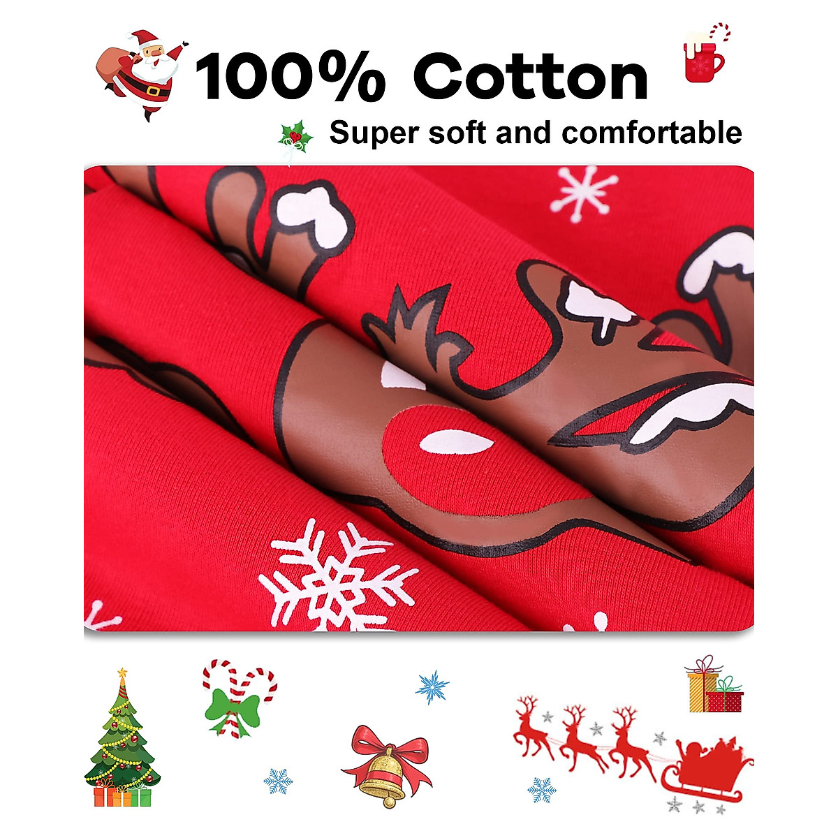 DAUGHTER QUEEN Girls Christmas Pajamas 18-24 Month Baby Toddler Xmas PJs Deer Pj Sets 100% Cotton Comfy Soft Sleepwear Elk Jammies Clothes Outfits 18M/Mo, 24M/Mth