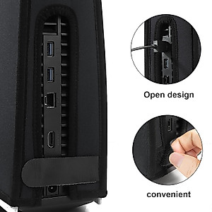 pS5 Case Cover Dust Proof Cover for pS5 Game Console Protector Anti Scratch Washable Dust Cover Sleeve for PS5 Accessories Digital Edition & Disc Edition (Black New)