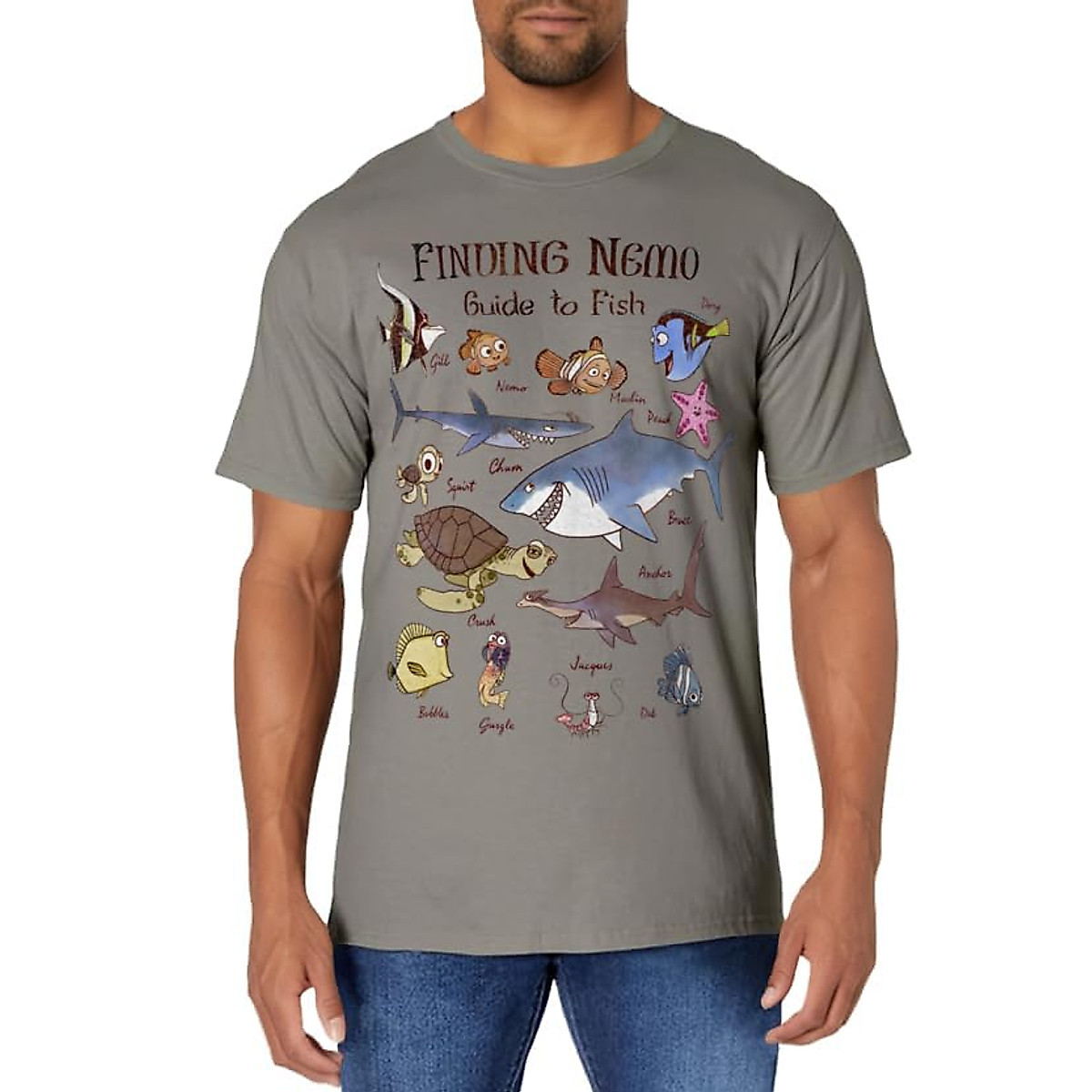 Disney Pixar Finding Nemo Guide To Fish Textbook Sketches T-Shirt