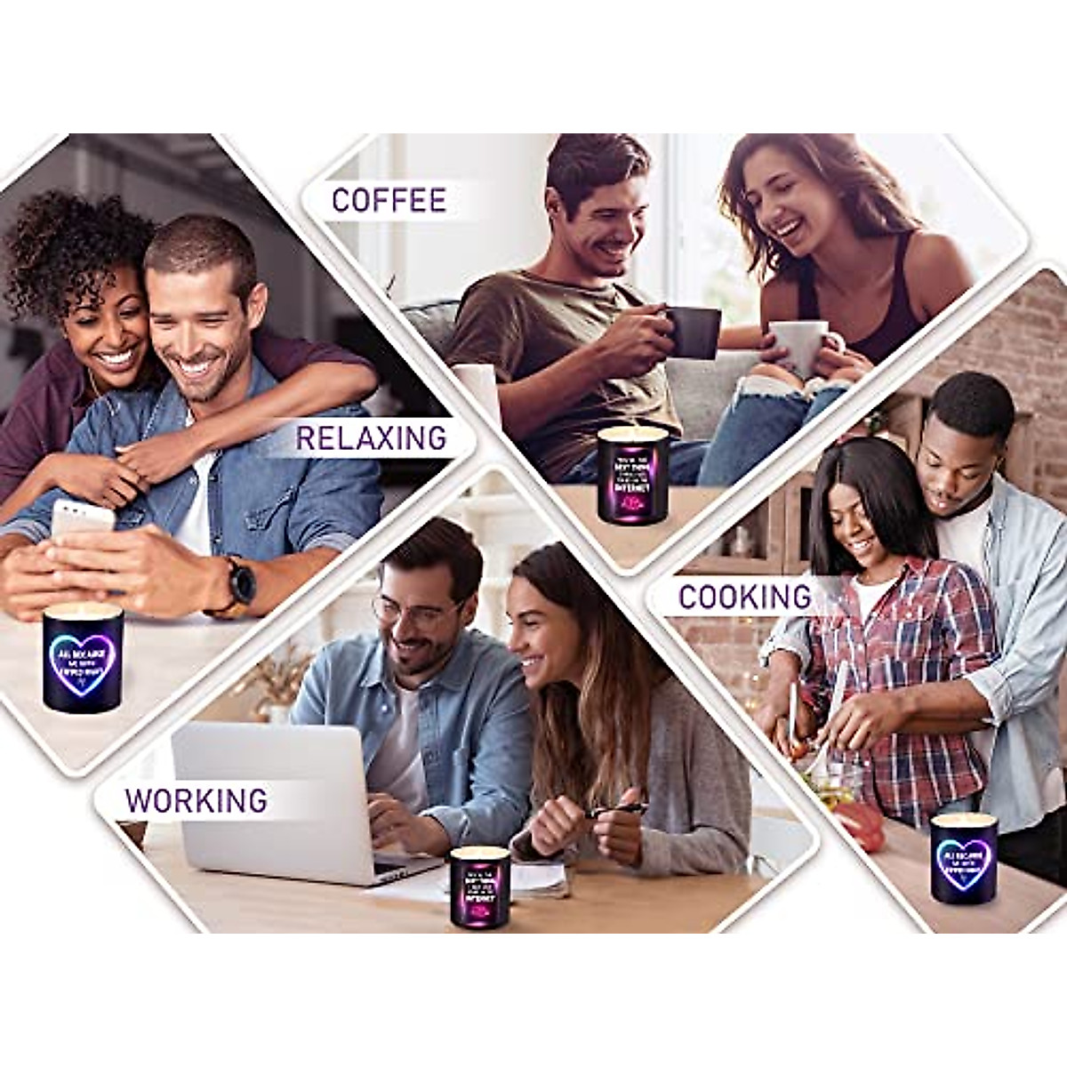 Couple Gifts for Her, Him, Gifts for Girlfriend, Boyfriend, Valentines Day, Anniversary, Christmas, Birthday Gifts for Couple, Funny Husband and Wife Gifts, Vanilla, Lavender Scented Candle 10oz