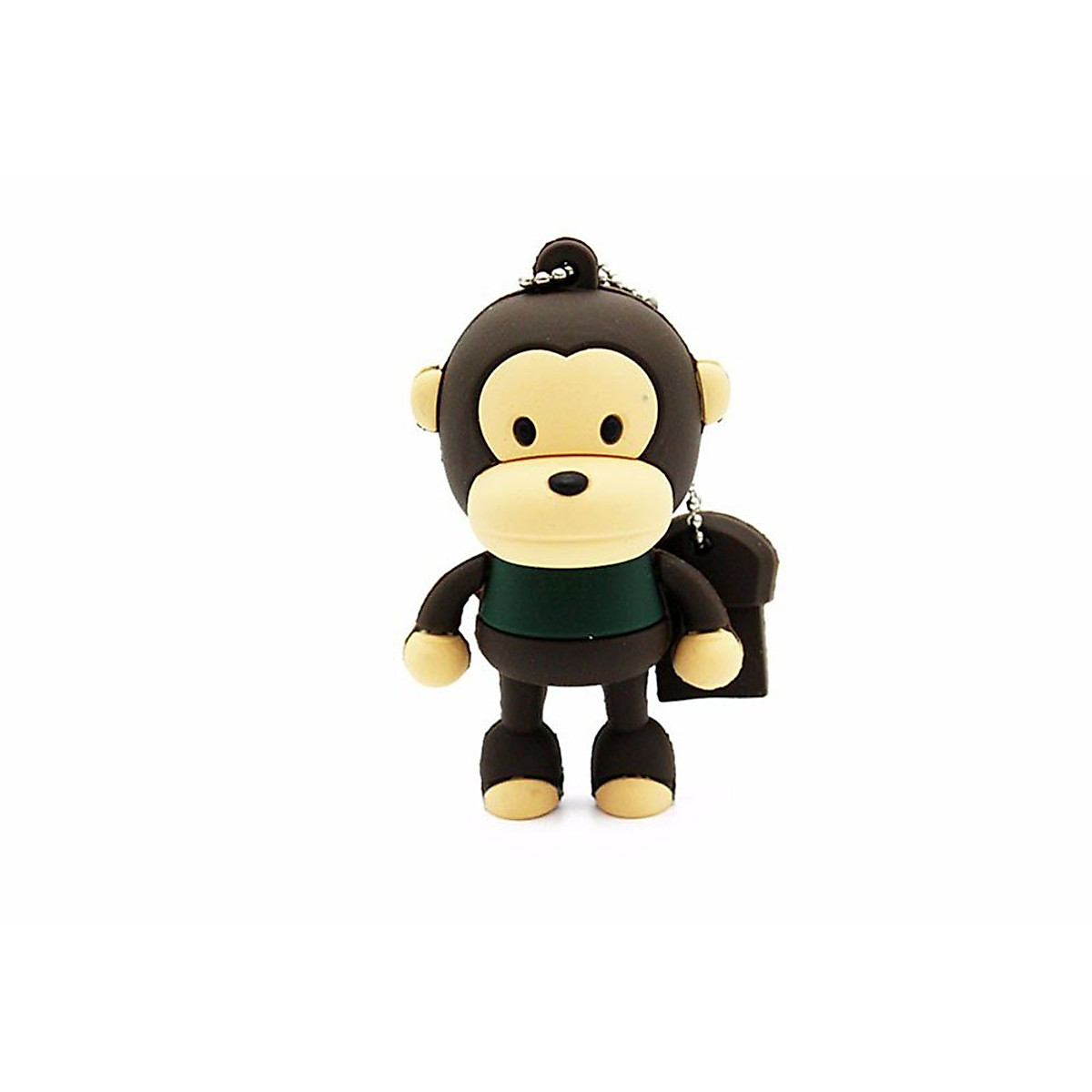 2.0 Monkey Black and Green 32GB USB External Hard Drive Flash Thumb Drive Storage Device Cute Novelty Memory Stick U Disk Cartoon Animal