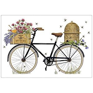 Mary Lake Thompson Flour Sack Towel Designed Bike with Beehive, Honey
