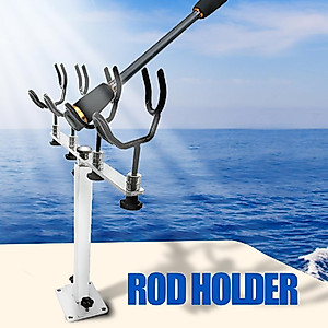 Mojiate Made PVC Coated Fishing Rod Holder Aluminum Fishing Rod Bracket Sure Grip Pole Support for Boat, Ship, Yacht and More