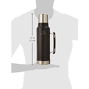 Stanley Classic Vacuum Insulated Wide Mouth Bottle, Matte Black - BPA-Free 18/8 Stainless Steel Thermos for Cold & Hot Beverages – Keeps Liquid Hot or Cold for Up to 24 Hours – Lifetime Warranty