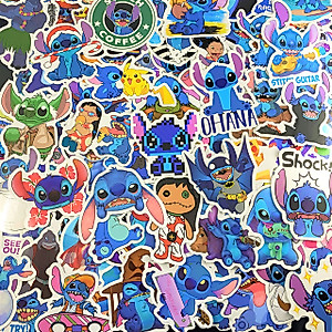Stitch Caroon Stickers(100pcs) Waterproof Vinyl for Waterbottle Laptop Luggage Car Motorcycle Bicycle Fridge DIY Styling Vinyl Home