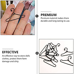 SAFIGLE 25pcs Simple Sturdy Miniature Dress for House Small Coat Clo Hangers Plastic Holders Clothes Black Outfit Holding Rack Clothing Mm Practical Support Hanging Wire Accessories