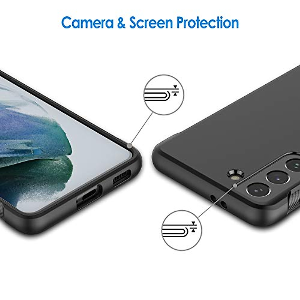 JETech Slim Fit Case Compatible with Samsung Galaxy S21 5G (NOT for Plus +) 6.2-Inch, Thin Phone Cover with Shock-Absorption and Carbon Fiber Design (Black)