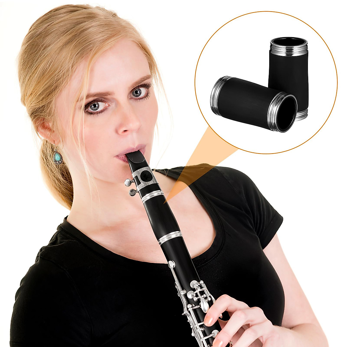 2pcs Clarinet Barrel Clarinet Tube Tuning Tube Adjustable B Flat Clarinet Barrel Treble Pitch 58MM Barrel for Clarinet