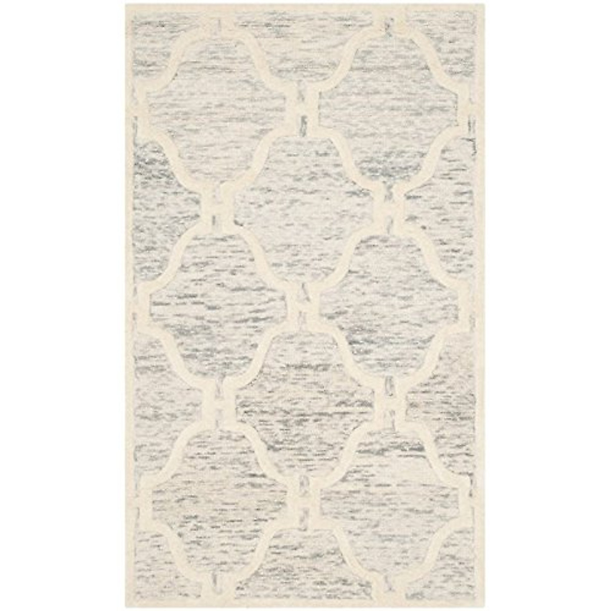 SAFAVIEH Cambridge Collection Accent Rug - 2' x 3', Light Grey & Ivory, Handmade Moroccan Distressed Wool, Ideal for High Traffic Areas in Entryway, Living Room, Bedroom (CAM727G)