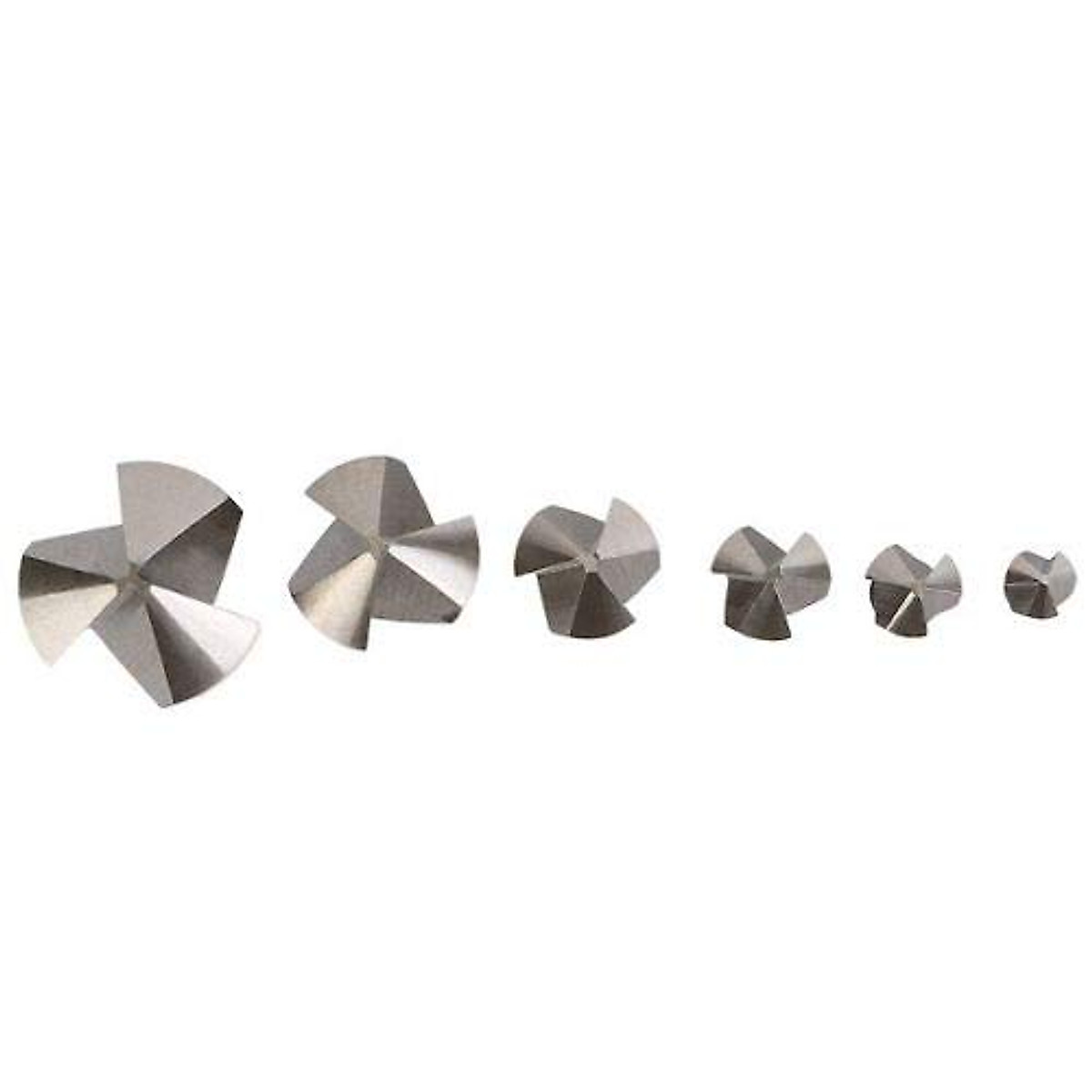 Dtacke 6PC 90 Degree 3 Flute Chamfering End Mill Cutter Drill Bit HSS Chamfer Countersink Bits Set