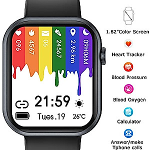 MexSpFit Smart Watch (Answer/Make Calls), 1.83" Touchscreen Fitness Tracker, Heart Rate Blood Oxygen and Sleep Monitor, Multiple Sports Modes, Waterproof Fitness Watch for Android iPhone Compatible