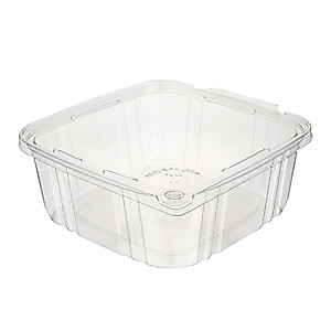 Restaurantware Tamper Tek 64 Ounce Take Out Containers 100 Tamper-Evident Deli Containers - Hinged Lid Freezable Clear Plastic Meal Prep Containers Disposable For Carry Out Or Lunches