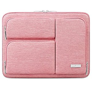 Lacdo Laptop Sleeve for Women, Laptop Sleeve Case for 13 inch New MacBook Air M2 A2681 M1 A2337 A2179 A1932, 13" New MacBook Pro M2 M1 A2338 A2251 A2289 A2159, 12.9" New iPad Pro Computer Bag, Pink