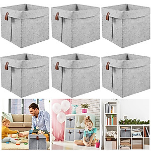 6Pcs Storage Cubes Felt Fabric Cube Storage Bin,9x9x10inch Cloth Cube Storage Bins Felt Storage Cubes 12L Foldable Fabric Storage Baskets Cubby Storage Organizer Cubes for Organizing Clothes Toys
