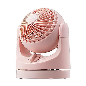 IRIS USA WOOZOO Fan, Small Oscillating Desk Fan, Table Air Circulator, 3 Speeds, 32ft Max Air Distance, Mini Fan 8 Inches, 112° Adjustable Tilt, 27.5 db Low Noise, Pink