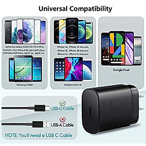 Super Fast Charger Type C, 3 Pack 25W Samsung Charger Super Fast Charging Block with 10FT Long Type C Charger Cable for Samsung Galaxy S23 Ultra/S23+/S23/S22 Ultra/S22+/S22/S21/S20/Note 20/10/Z Fold 3