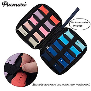 PACMAXI Watch Band Storage Organizer Holds 10 Watch Bands, Travel Watch Straps Carrying Case, Watch Band Storage Bag, (Blue)
