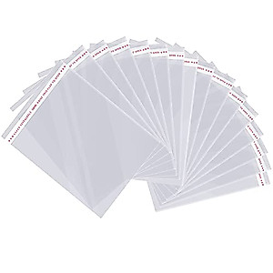 11x14 inches Large Clear Resealable Cellophane Bags for Packaging Products 300ct Plastic Self-sealing Gift Bags Self Adhesive Plastic Bags for Gifts ,Clothes, Small Business, 300ct Thank you Stickers