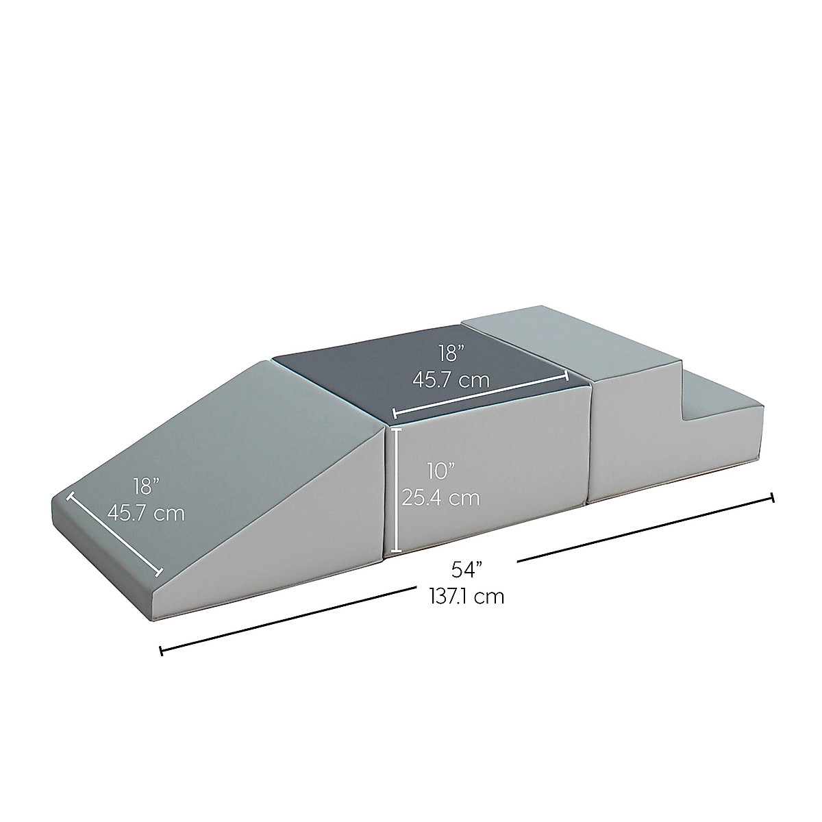 Factory Direct Partners 11618-GYLG SoftScape Toddler Playtime Climber, Indoor Active Play Structure (3-Piece Set) - Gray/Light Gray