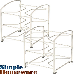 SimpleHouseware Kitchen Box Organizer Wrap Rack Foil Holder, White, Set of 2