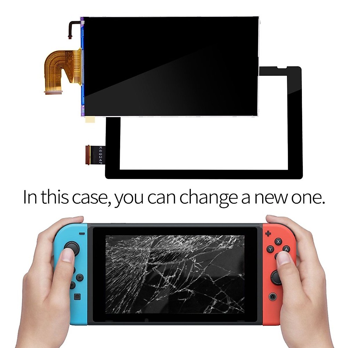YTTL® Replacement LCD Screen Display and Digitizer Set For Nintendo Switch Gamepad （not fit for Nintendo Switch Lite)）