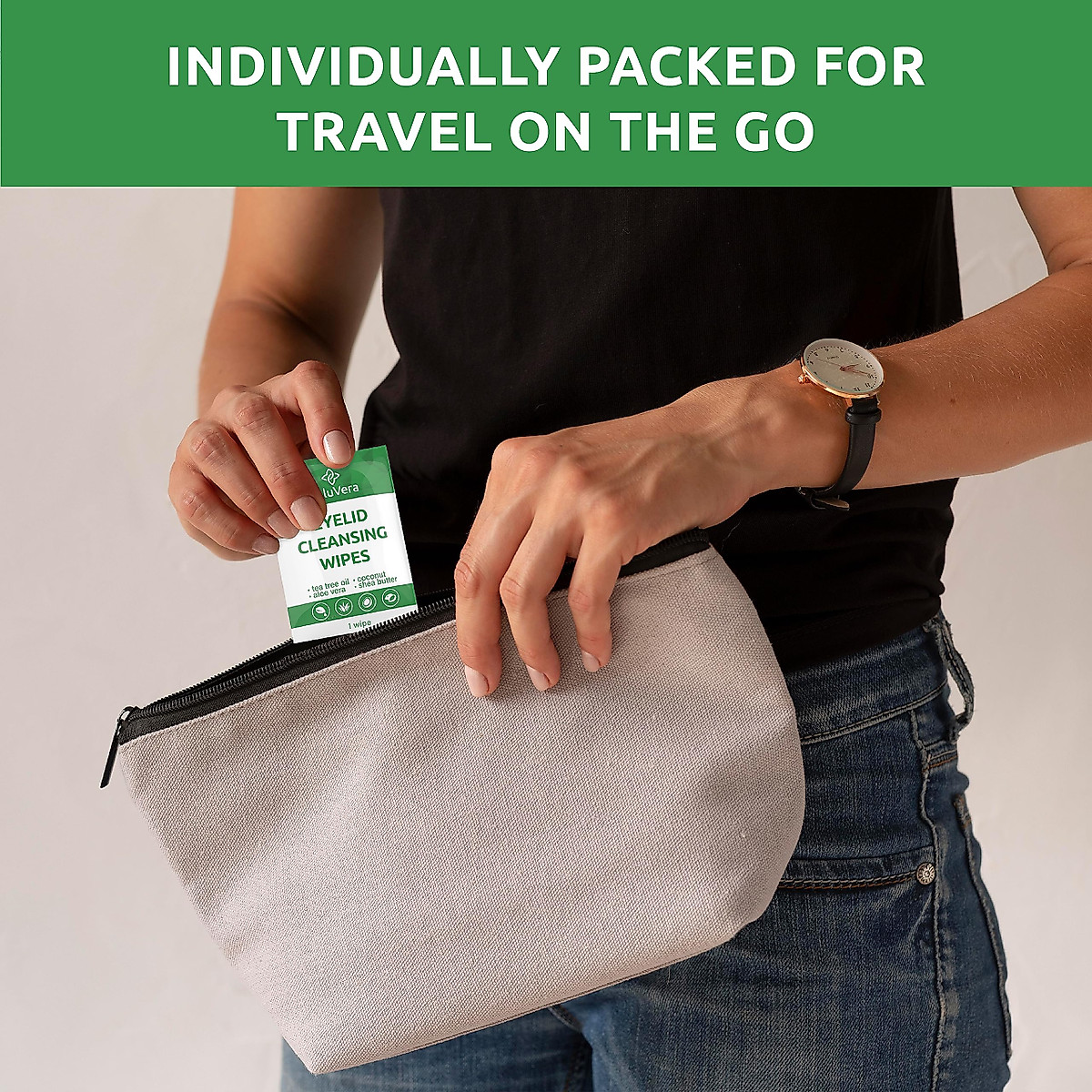 SaluVera Eyelid Wipes with Tea Tree and Aloe Vera | Eye Lid Cleaning Wipes for Dry and Itchy Eyes Relief | Natural Ingredients Eyelid Scrub for Daily Usage - Pack of 30