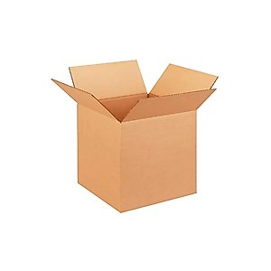 BannerBuzz Shipping Corrugated Box, 100% Recyclable, Made of Double Wall B+C Flute Corrugated Fiberboard in Natural Brown Kraft Paper with ECT 34# (24" L X 24" W X 24" H, Pack of 100)