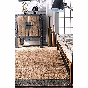 nuLOOM Cameron Hand Woven Jute Area Rug, 6' x 9', Natural
