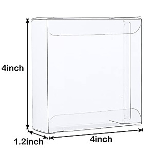 YOZATIA 25PCS Transparent Boxes 4 x 4 x 1.2 inch, Candy Box, Clear Favor Boxes Gift Boxes for Wedding, Party and Baby Shower Favors