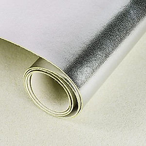 Glitter Faux Leather Sheets Glitter Fabric 12"x54" Soft and Waterproof Shiny Synthetic Leather Material for Sew,Bows,Earrings,DIY Crafts (Silvery)