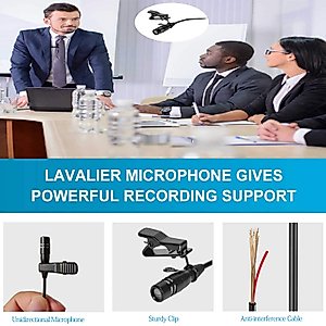 Sujeetec Lavalier Microphone Lapel Microphone Compatible with AKG Samson Wireless Transmitter - Unidirectional Condenser Mic - Mini XLR TA3F Plug