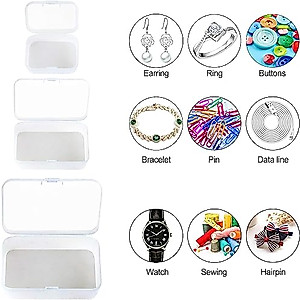 Clear Plastic Beads Storage Containers Empty Mini Storage Containers Box,Beads Storage Box with Hinged Lid Plastic Storage Containers with Lids for Pins, Small Items,Beads,Earplugs (28 Pack)