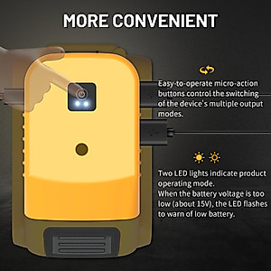 Azocek Multi-Functional USB Charger Adapter & 20V Battery Adapter for Dewalt 20V Battery, with 2 USB Ports & 1 Type-C Fast Charging Ports, with DC XT60 Port for DIY(1-Pack)