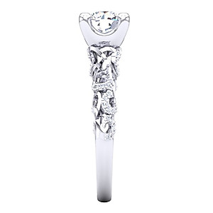 Dazzlingrock Collection Sterling Silver White Cubic Zirconia Split Shank Engagement Ring 2 1/2 CT, Size 7