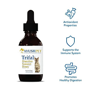 Ayush Herbs Pet Trifal Drops, Holistic Digestive Drops for Pets, Ayurvedic Formula for Healthy Digestion and Elimination, 2 Fluid Ounces