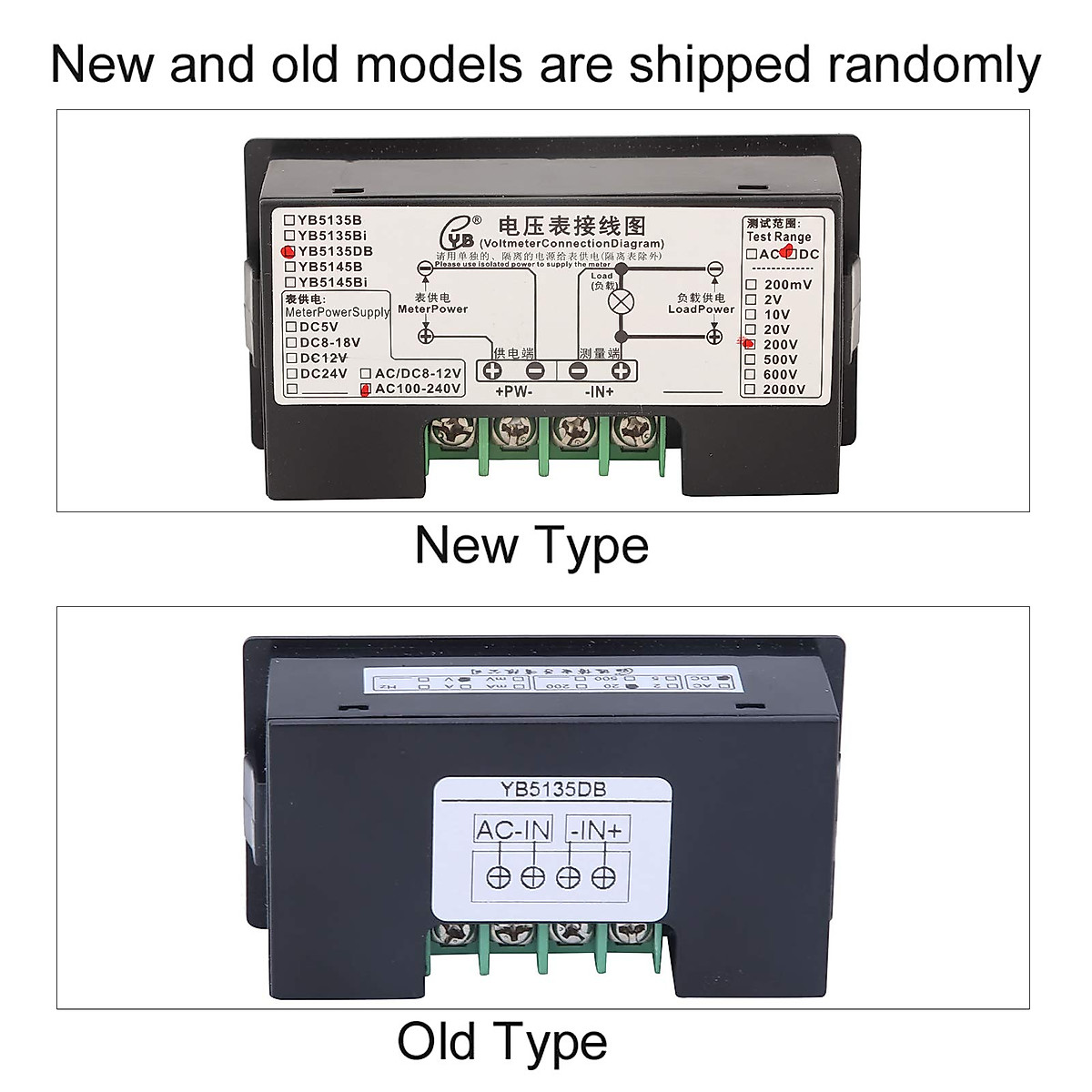 Mxzzand DC AC100-240V Professional Voltage Meter Digital Voltmeter LCD Display for Office for Home(DC 0-200V)
