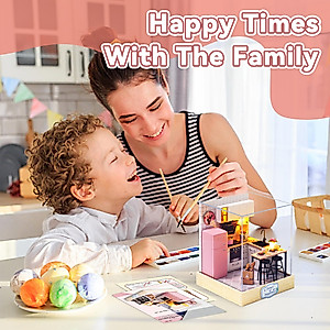 Flever Dollhouse Miniature DIY House Kit Creative Room with Furniture for Romantic Artwork Gift (Taste of Life)